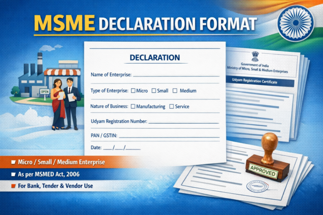 MSME Declaration Format: Detailed Explanation, Uses, and Legal ...
